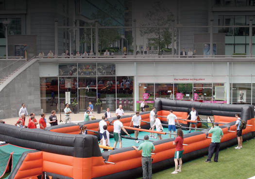 Bounce ball! Giant table football competition in Paddington | Camden ...