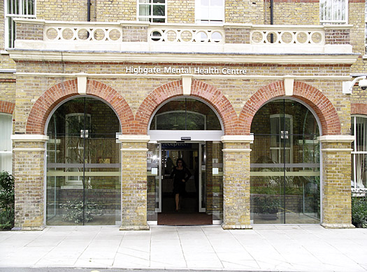 Lost souls beyond a plush entrance to Highgate Mental Health Centre ...
