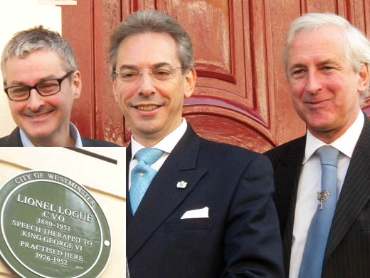 The King’s Speech therapist’s plaque! Grandson of Lionel Logue attends ...