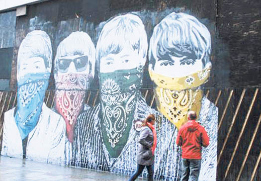 You won’t see me! Beatles mural is just so yesterday after Banksy ...