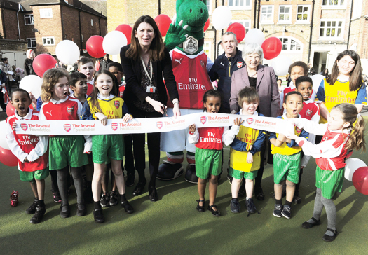 Fever pitch! Arsenal legend Nigel Winterburn at school for big opening ...