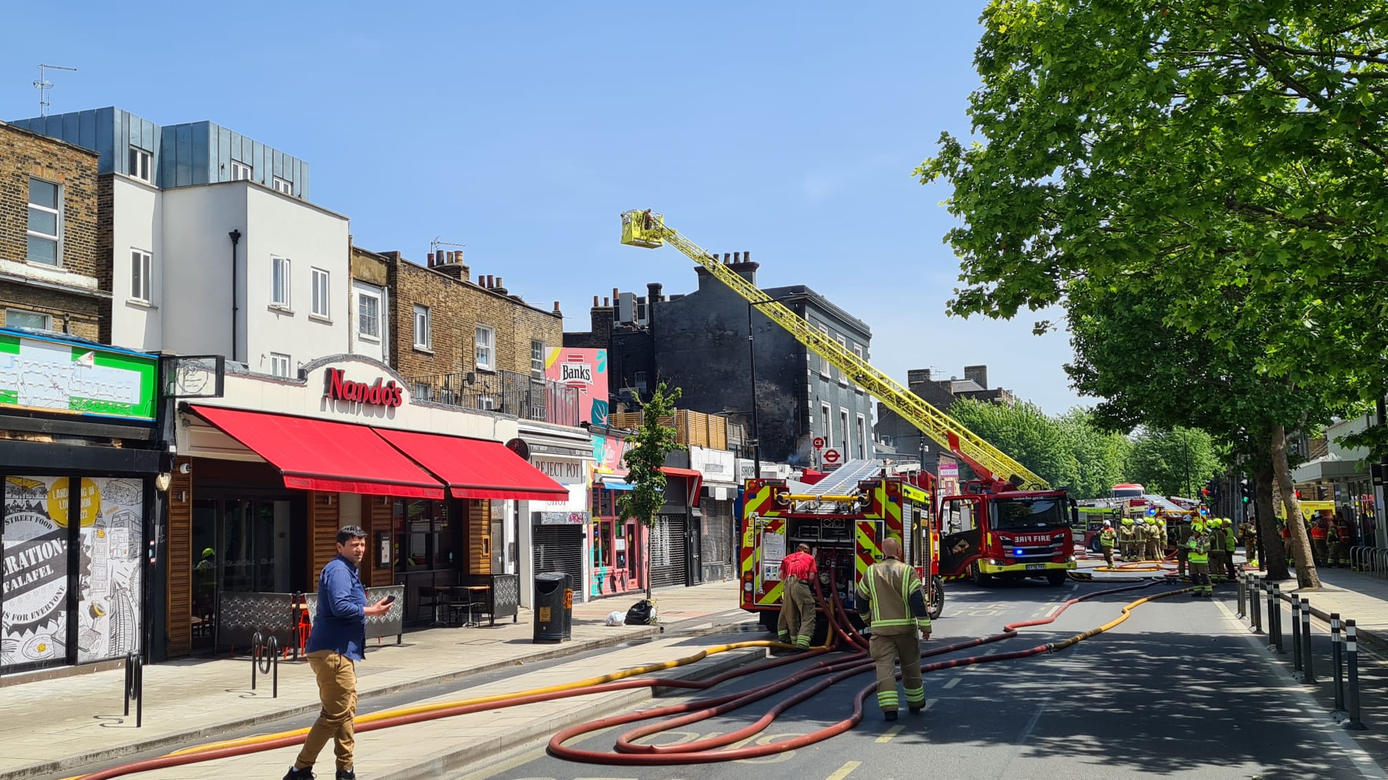 Seventy firefighters tackle major blaze in Chalk Farm Road | Camden New ...
