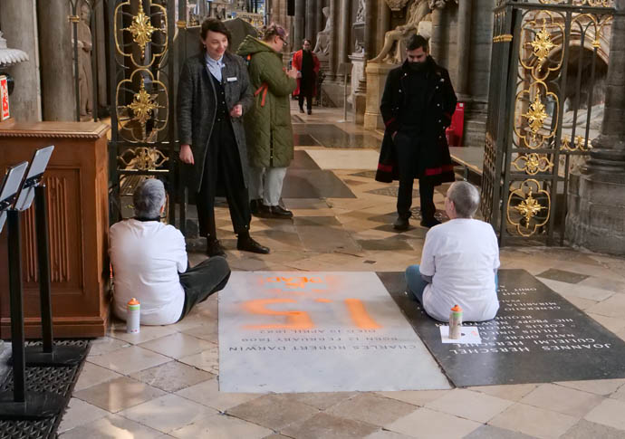 Climate protesters at Charles Darwin grave | Camden New Journal