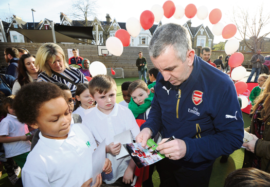 Fever pitch! Arsenal legend Nigel Winterburn at school for big opening ...